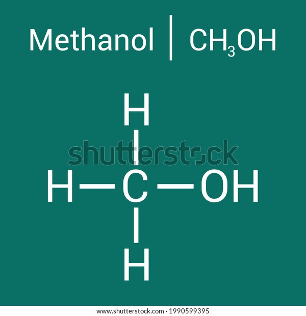 Chemical Structure Methanol Ch3oh Stock Vector (Royalty Free) 1990599395