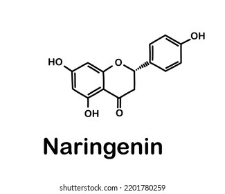 Chemical Structure Naringenin Vector Illustration Naringenin: เวกเตอร์ ...