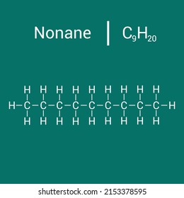 Chemical Structure Nonane C9h20 Stock Vector (Royalty Free) 2153378595 ...