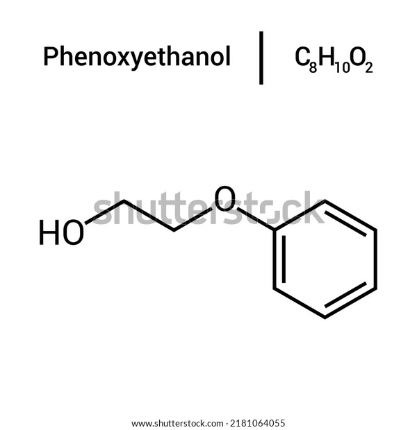 estructura química del fenoxietanol (C8H10O2): vector de stock (libre ...