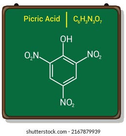 Chemical Structure Picric Acid C6h3n3o7 Stock Vector (Royalty Free ...