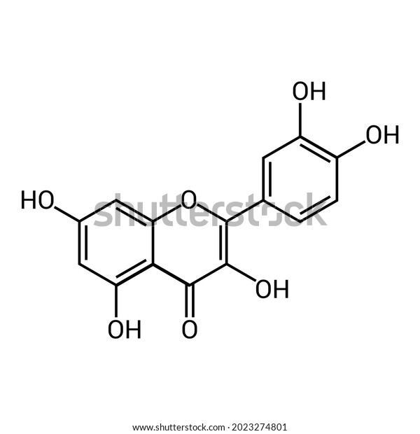 Chemical Structure Quercetin C15h10o7 Stock Vector (Royalty Free ...