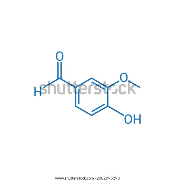 Chemical Structure Vanillin C8h8o3 Stock Vector (Royalty Free ...