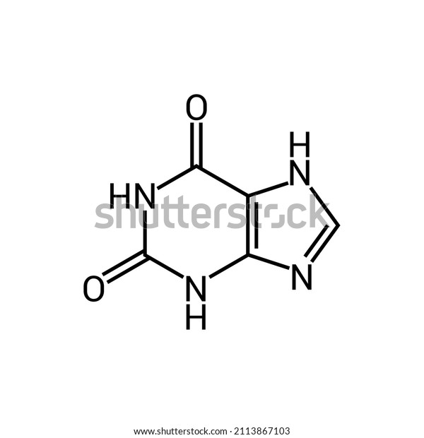 estructura química de xantina (C5H4N4O2): vector de stock (libre de ...