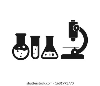 Microscope Test Tube Beaker Glass Cartoon Stock Vector (Royalty Free ...