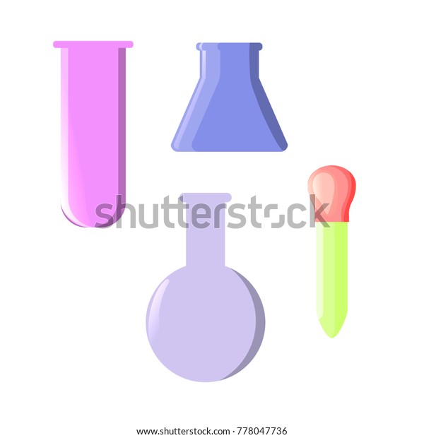 Chemical Test Tubes Icons Set Cartoon Stock Vector (Royalty Free ...