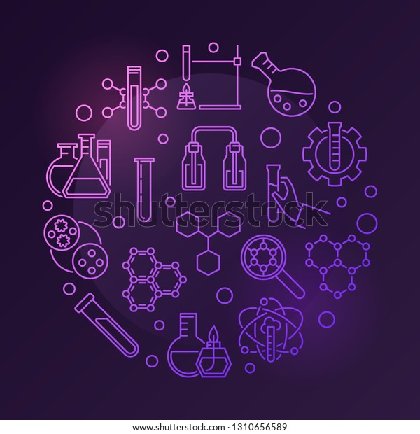 Chemical Vector Colored Round Illustration Outline Stock Vector ...