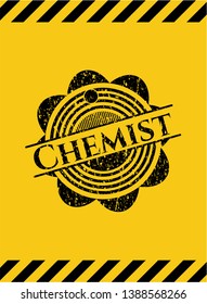 Chemist Inside Warning Sign Black Grunge Stock Vector (Royalty Free ...