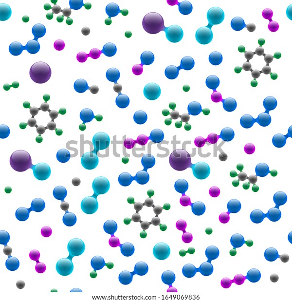 Chemistry Atomic Molecular 3d Structure Seamless Stock Vector (Royalty ...