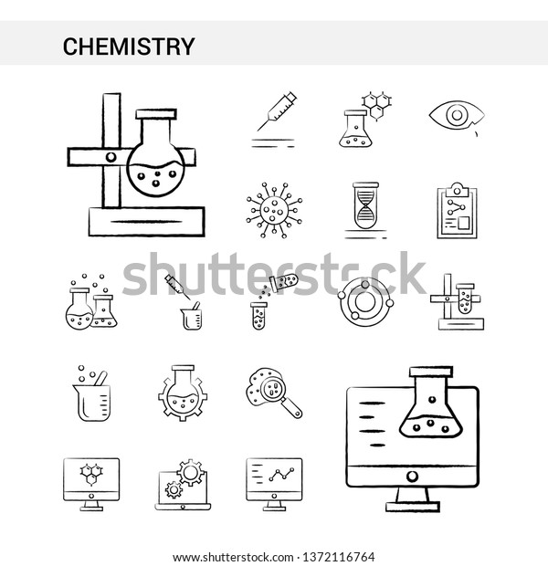 Chemistry Hand Drawn Icon Set Style Stock Vector (Royalty Free ...