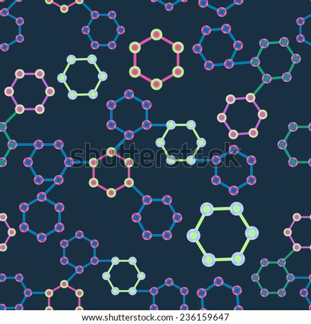 Chemistry Hexagon Molecules Seamless Pattern Vector Stock Vector ...