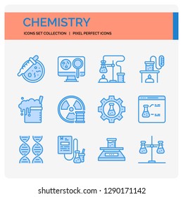 Chemistry Icons Set Ui Pixel Perfect 스톡 벡터(로열티 프리) 1290171136 ...