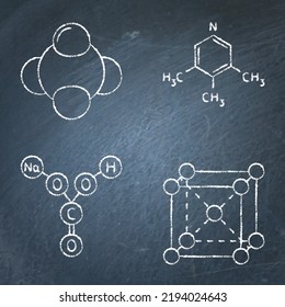 Chemistry Science Icon Set On Chalkboard Stock Vector (Royalty Free ...