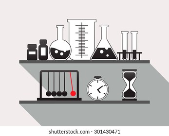 Chemistry Science Lab Shelf Flat Vector Stock Vector (Royalty Free ...