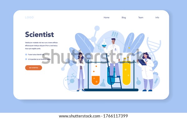 Chemistry Science Web Banner Landing Page Stock Vector (Royalty Free ...