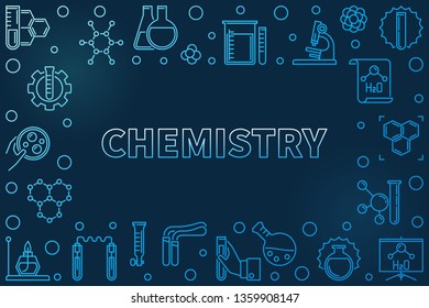 Chemistry Vector Horizontal Banner Frame Thin Stock Vector (Royalty ...