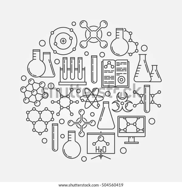Chemistry Vector Illustration Round Science Symbol Stock Vector ...
