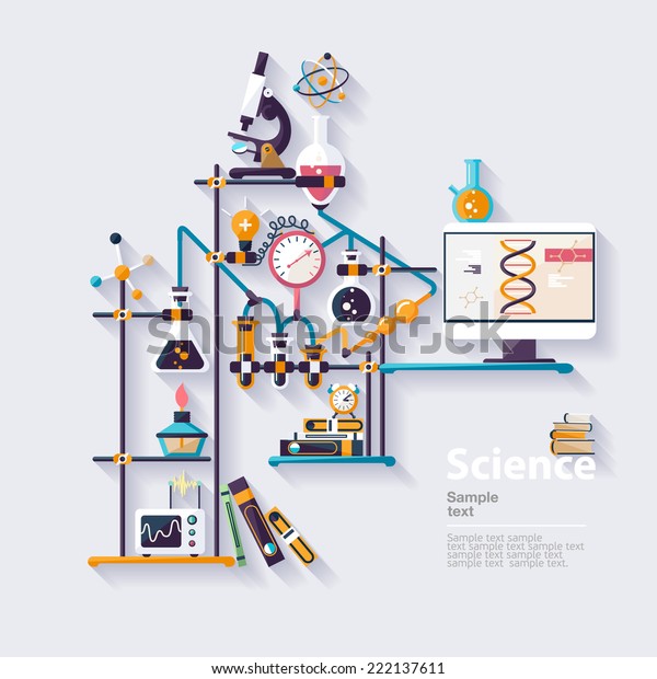 Chemistry Workspace Flat Design Stock Vector (Royalty Free) 222137611