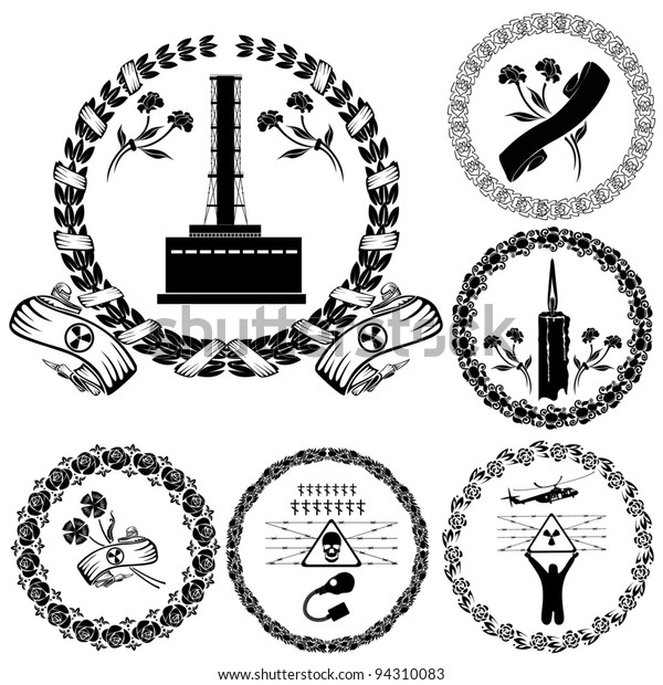 Vektor Stok Chernobyl Label Symbol Silhouette (Tanpa Royalti) 94310083 ...