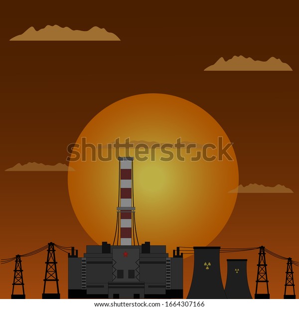 Chernobyl Nuclear Power Plant Atomic Plant Stock Vector (Royalty Free ...