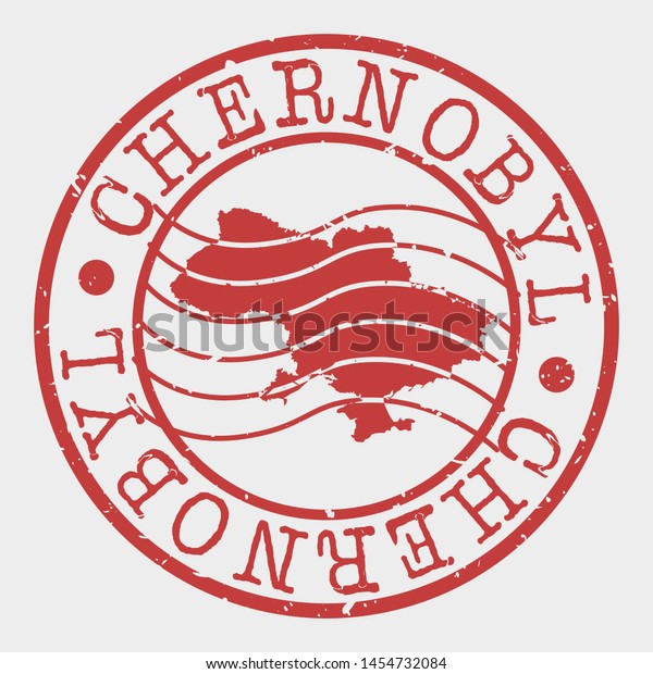 Chernobyl Stamp Map Silhouette Seal Round: เวกเตอร์สต็อก (ปลอดค่า ...