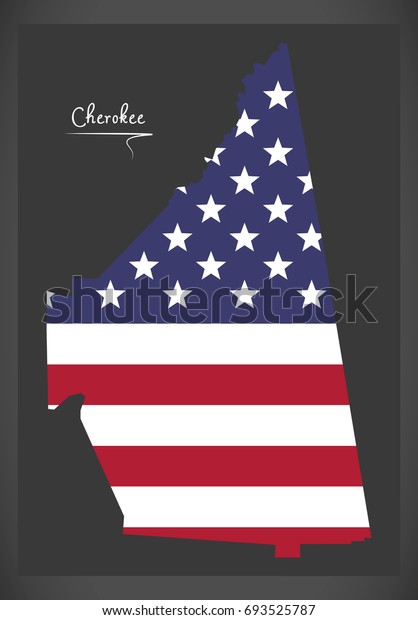 Cherokee County Map Alabama Usa American Stock Vector (Royalty Free ...