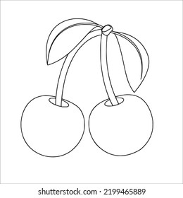 Cherries Line Artcherries Vector Artcherries Line Stock Vector (Royalty ...