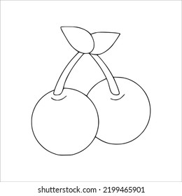Cherries Line Artcherries Vector Artcherries Line Stock Vector (Royalty ...