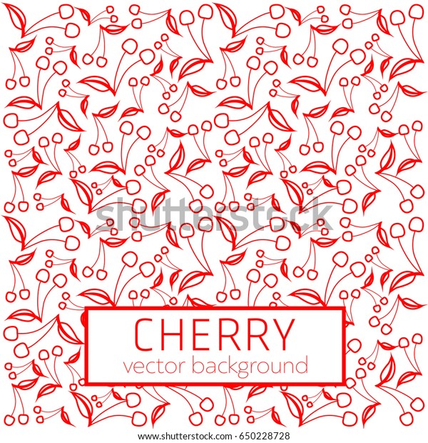 Cherry Abstract Fruit Card Organic Fruit Stock Vector (Royalty Free ...