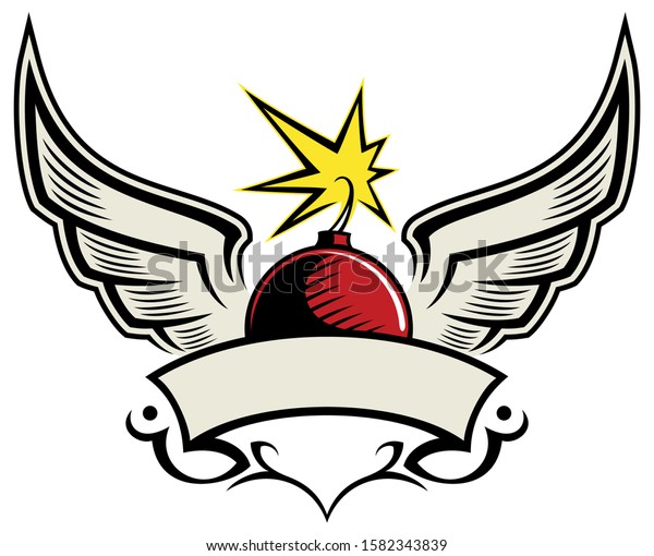 Cherry Bomb Wings Vector Logo Concept Stock Vector (Royalty Free ...