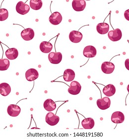 Cherry Fruits Seamless Pattern Dot Fresh Stock Vector (Royalty Free ...