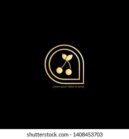 Cherry Gold Logo Logo Template Designluxury: เวกเตอร์สต็อก (ปลอดค่า ...