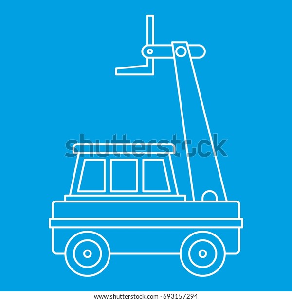 Cherry Picker Icon Blue Outline Style Stock Vector (Royalty Free ...