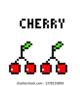 Cherry Pixel Art Stock Vector (Royalty Free) 1378155800 | Shutterstock