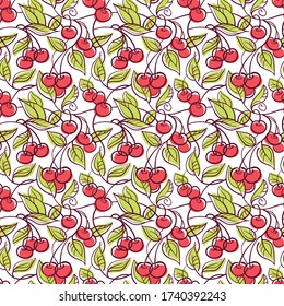 Cherry Seamless Texture Beautiful Color Vibrant Stock Vector (Royalty ...
