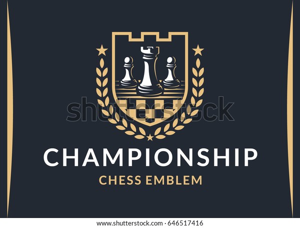 Chess Championship Logo Vector Illustration Emblem Stock Vector ...