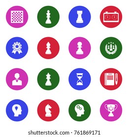 Chess Icons White Flat Design Circle Stock Vector (Royalty Free ...