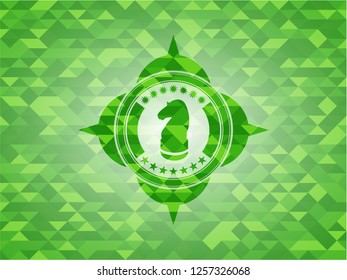 Chess Knight Icon Inside Realistic Green Stock Vector (Royalty Free ...