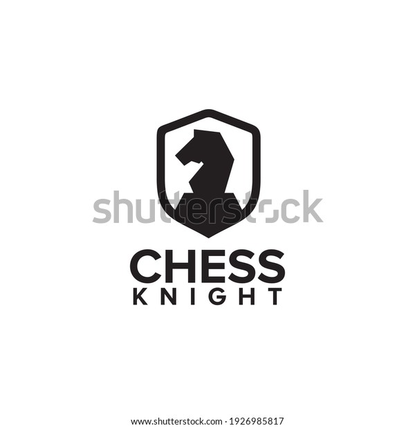 Chess Knight Logo Design Template Shield: เวกเตอร์สต็อก (ปลอดค่า ...