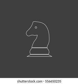 Chess Knight Outline Vector Icon Contour Stock Vector (Royalty Free ...