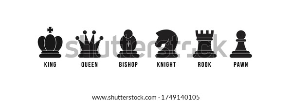 Chess Pieces Icon Set Included Icon Stock Vector (Royalty Free ...