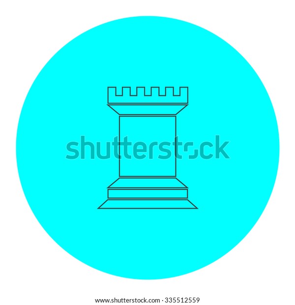 Chess Rook Black Outline Flat Icon Stock Vector (Royalty Free ...