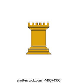 Chess Rook Flat Yellow Thin Line Stock Vector (Royalty Free) 440374303 ...