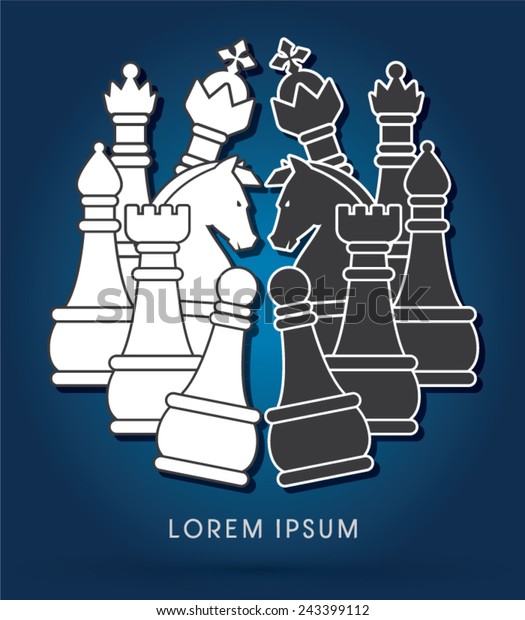 Chess Set Logo Symbol Icon Graphic Stock Vector (Royalty Free) 243399112