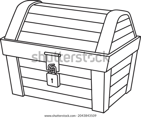 Chest Box Line Vector Illustration Isolated Stock Vector (Royalty Free ...