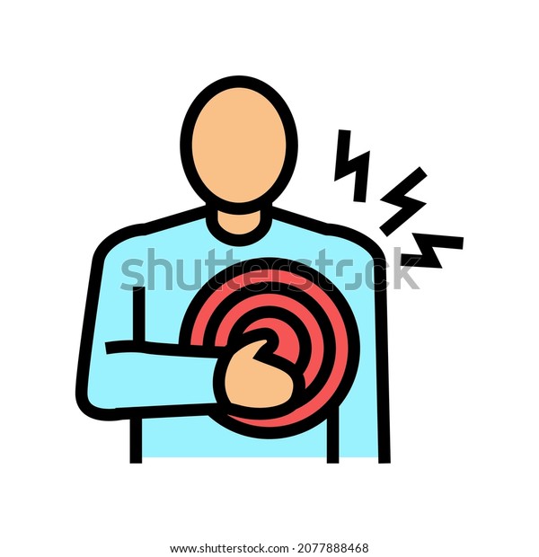 Chest Pain Color Icon Vector Chest Stock Vector (Royalty Free ...