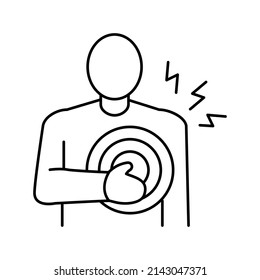Chest Pain Line Icon Vector Chest Stock Vector (Royalty Free ...