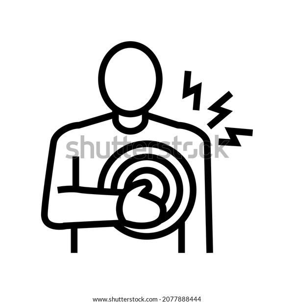Chest Pain Line Icon Vector Chest Stock Vector (Royalty Free ...