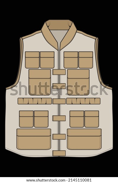 Vektor Stok Chest Vest Bag Coloring Vector Chest (Tanpa Royalti ...