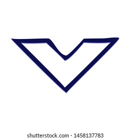 Chevron Arrow Down Hand Drawn Icon Stock Vector (Royalty Free ...
